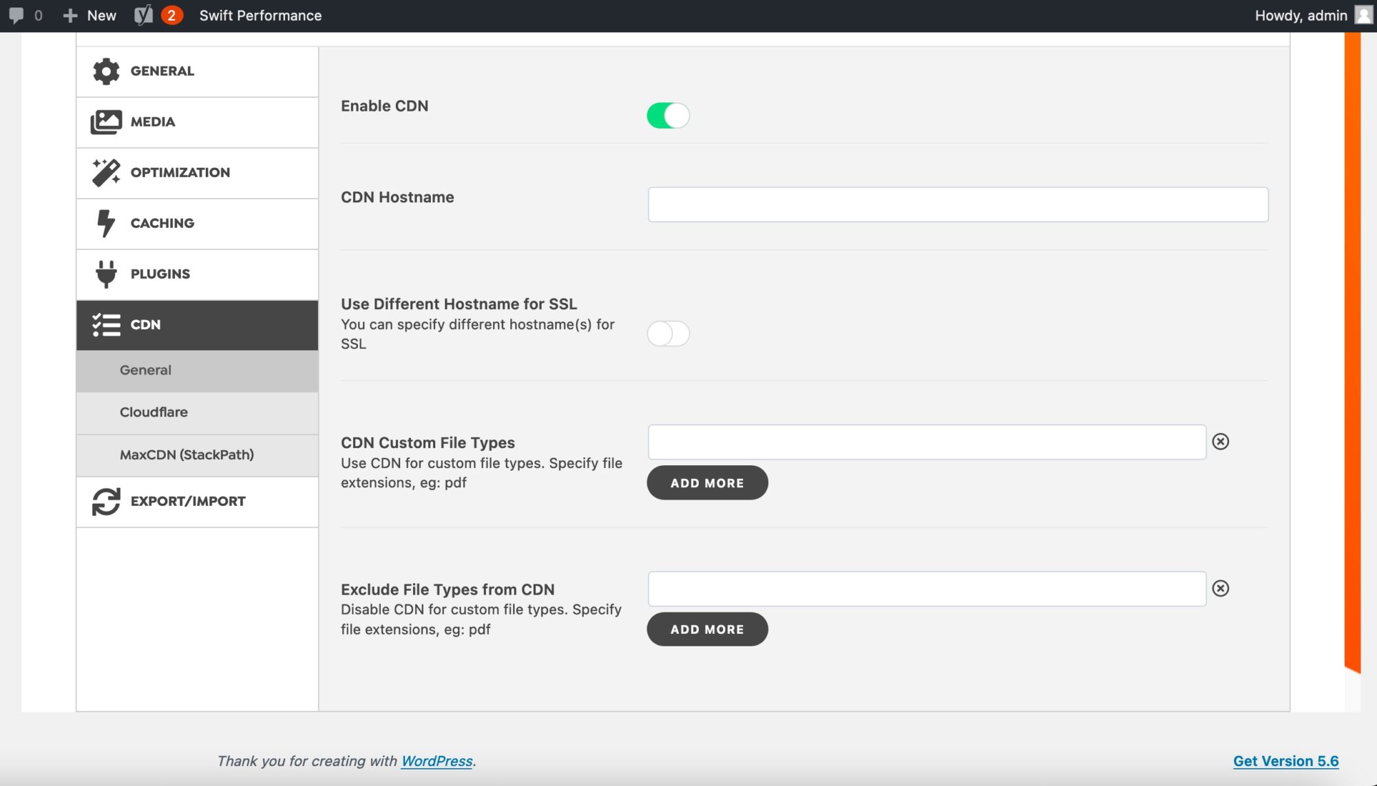 CDN settings – Swift Performance