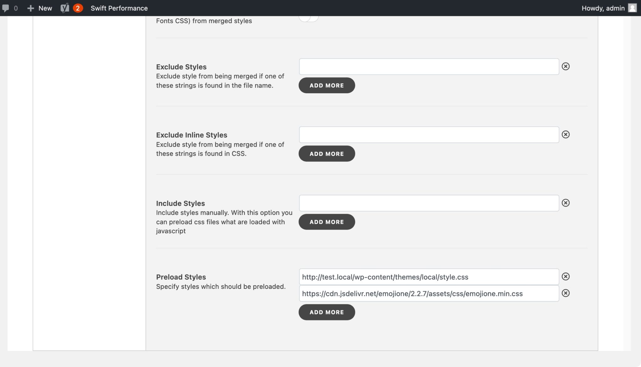 Preload Styles – Swift Performance