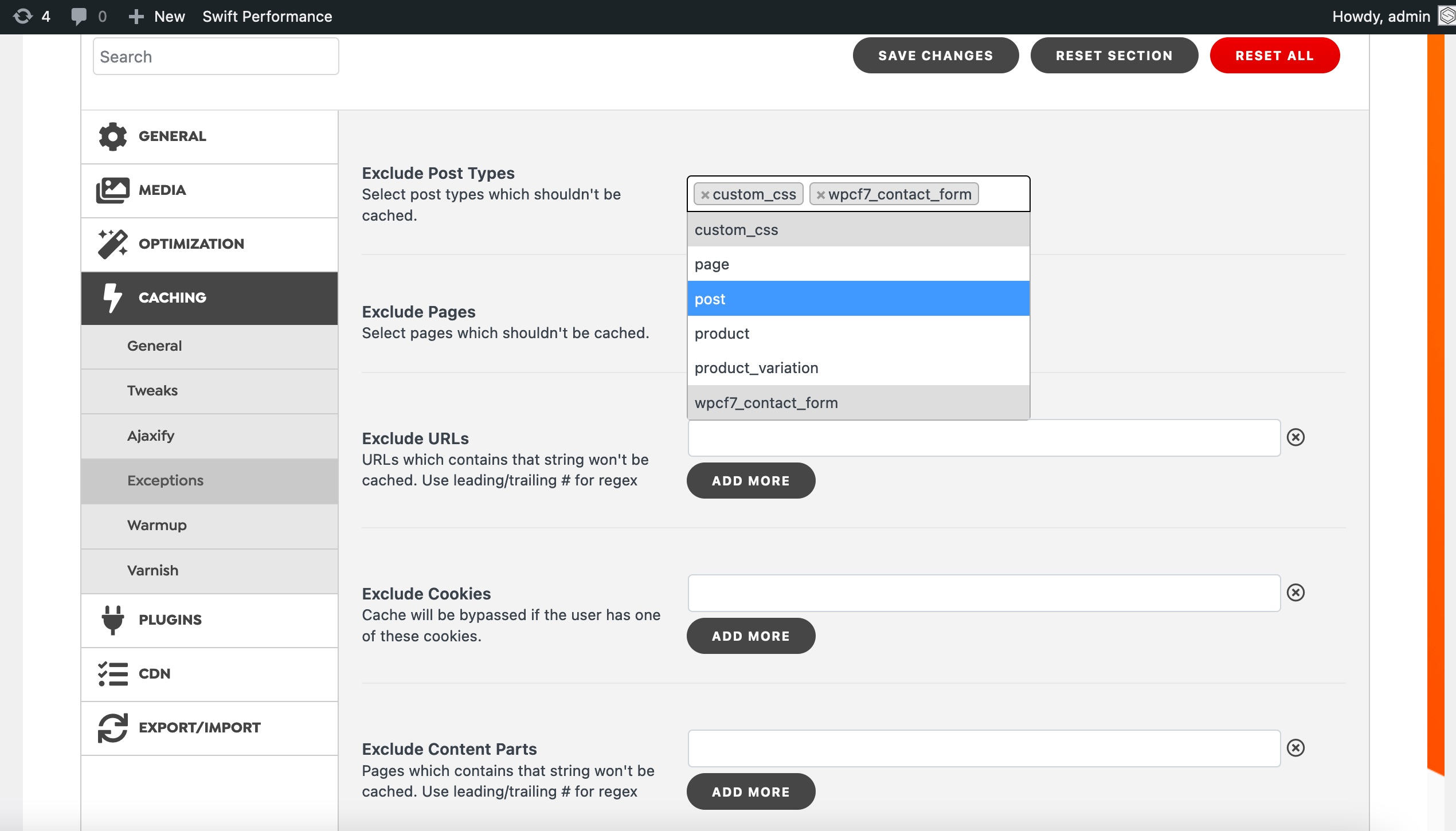 Exclude Post Types – Swift Performance Exclude Post Types – Swift Performance